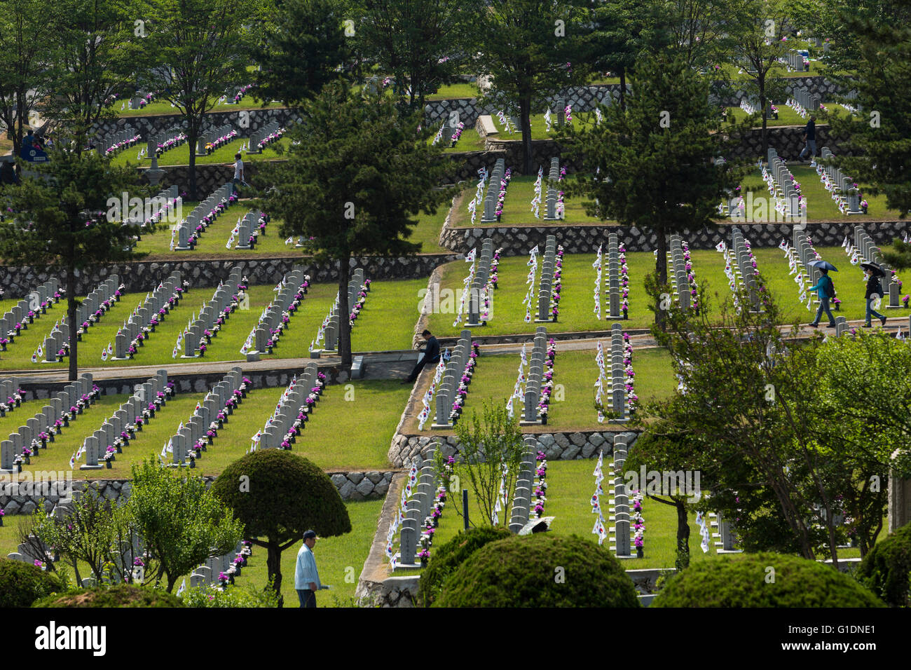 Burial Plots, Seoul National Cemetery Stock Photo - Alamy