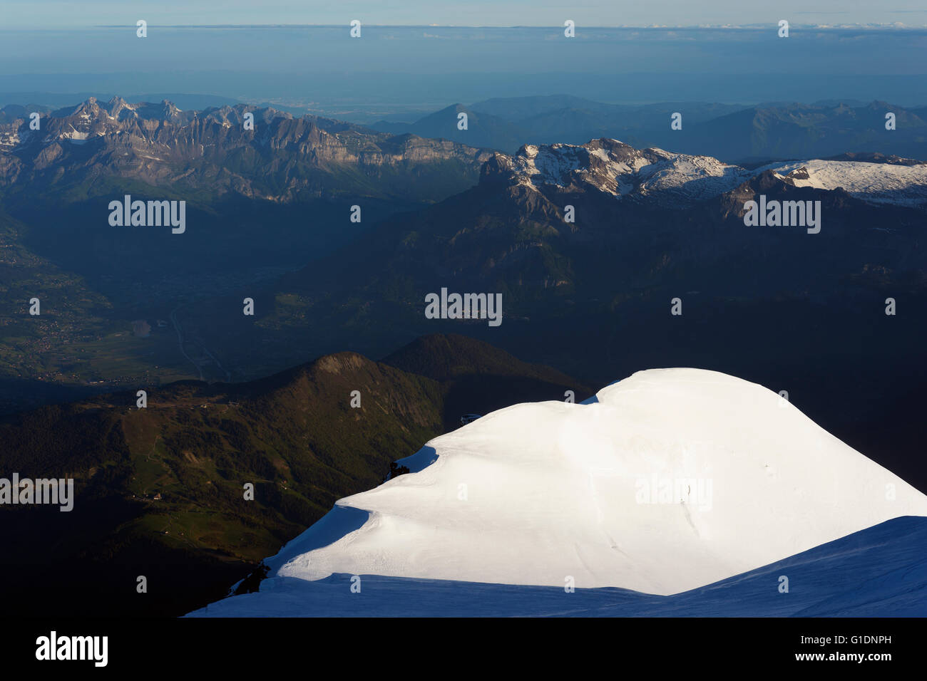 Europe, France, Haute Savoie, Rhone Alps, Chamonix, Gouter ridge on ...