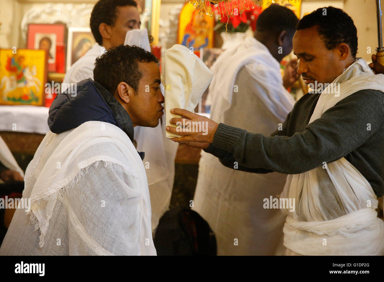 Sunday celebration in Kidane Mhret coptic Erytrean church (in Santa ...