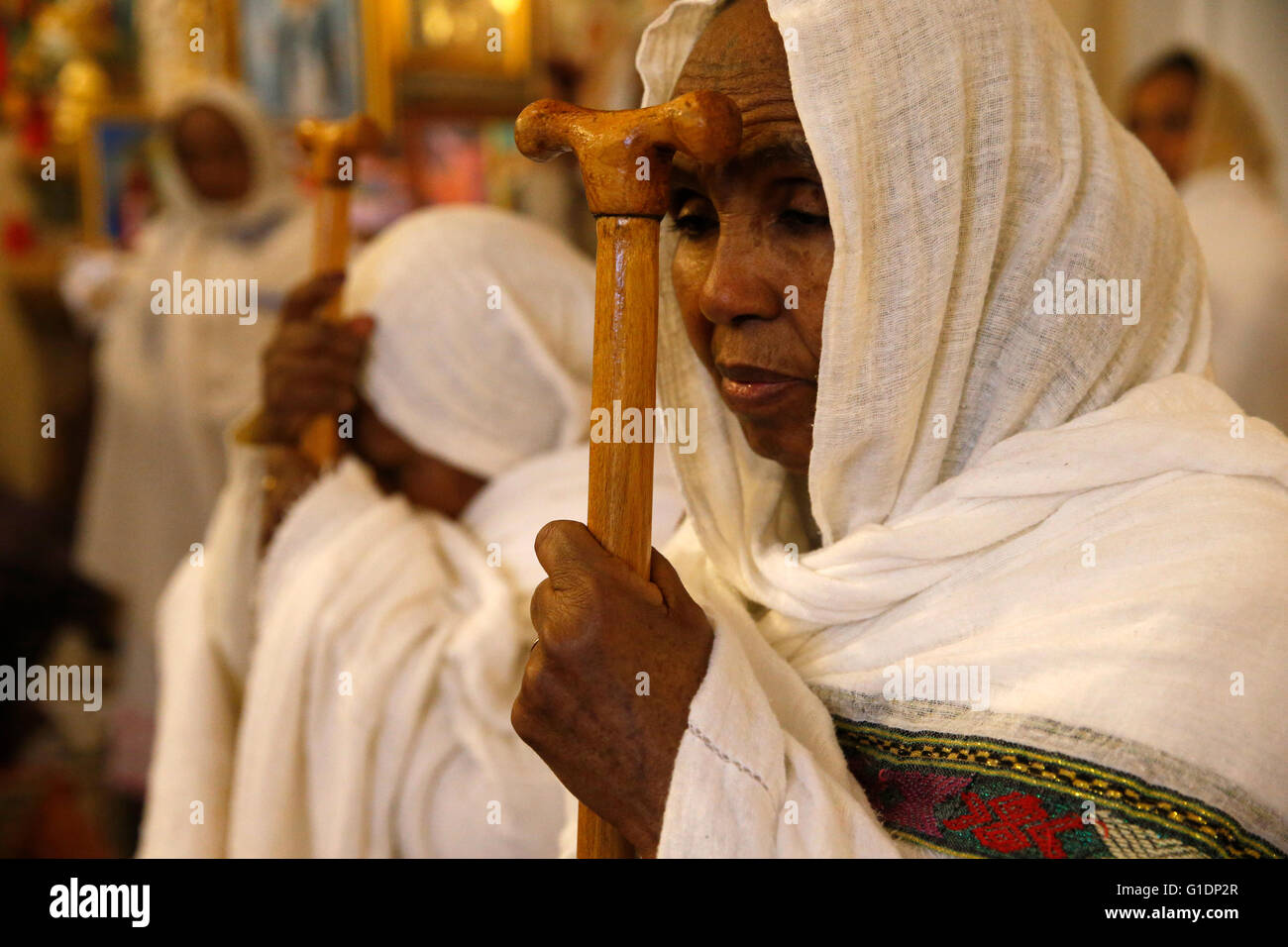 Sunday celebration in Kidane Mhret coptic Erytrean church (in Santa ...