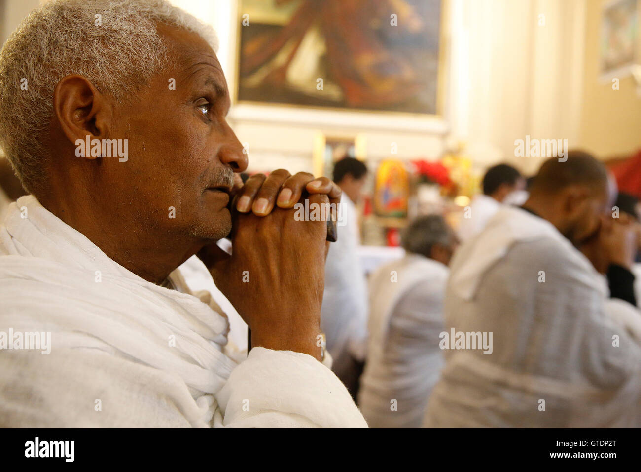 Sunday celebration in Kidane Mhret coptic Erytrean church (in Santa ...