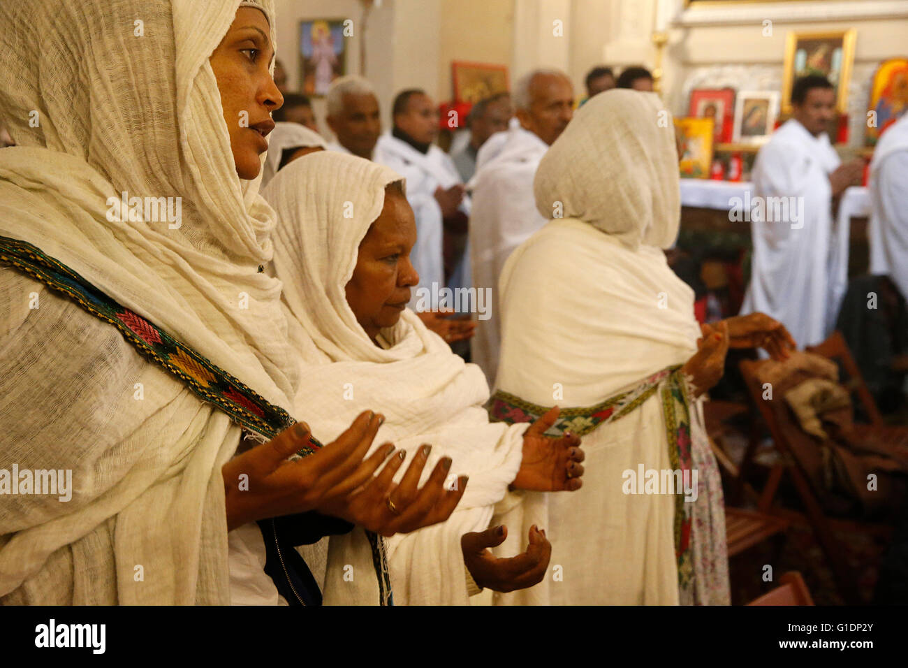 Sunday celebration in Kidane Mhret coptic Erytrean church (in Santa ...