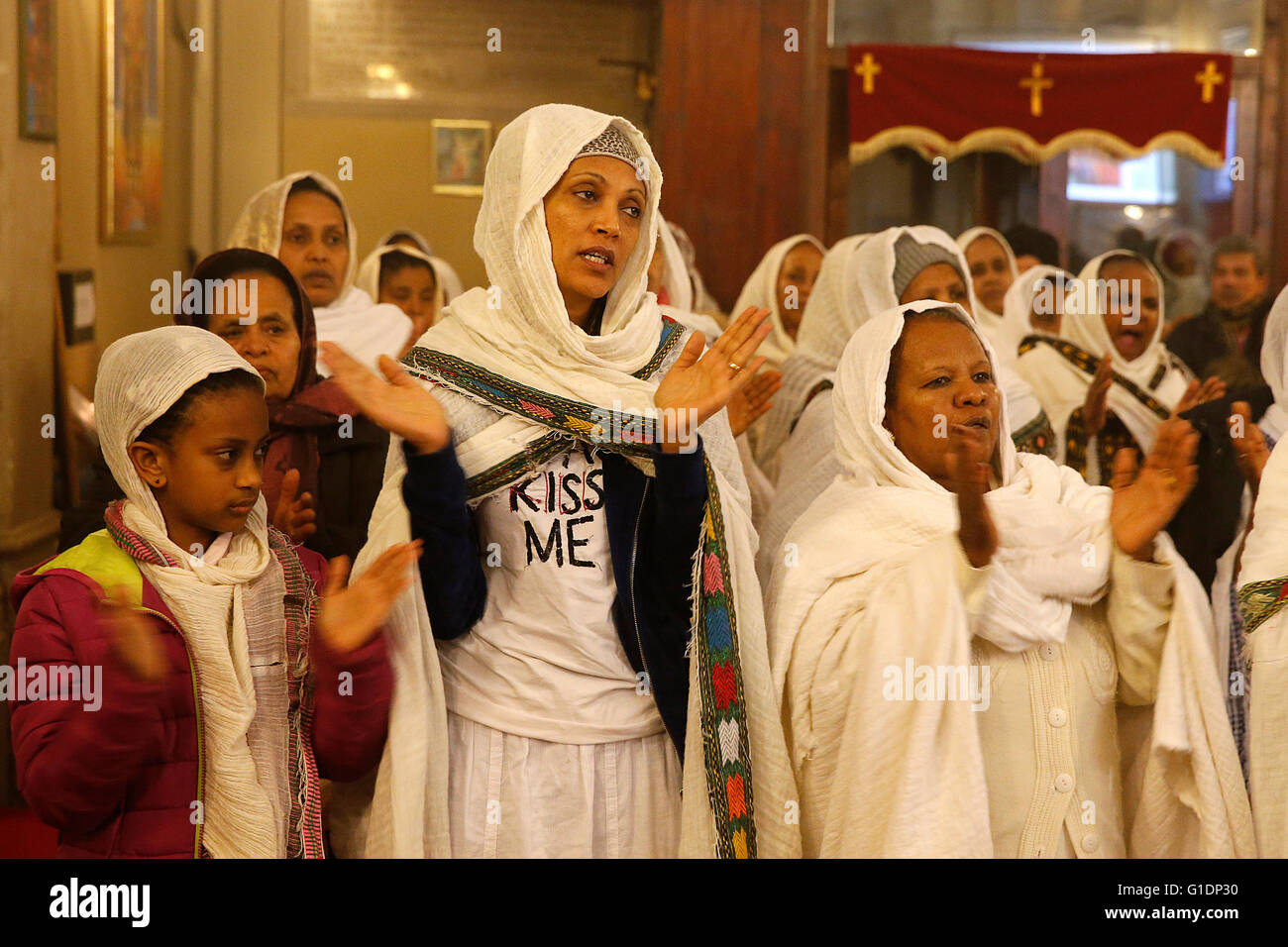 Sunday celebration in Kidane Mhret coptic Erytrean church (in Santa ...