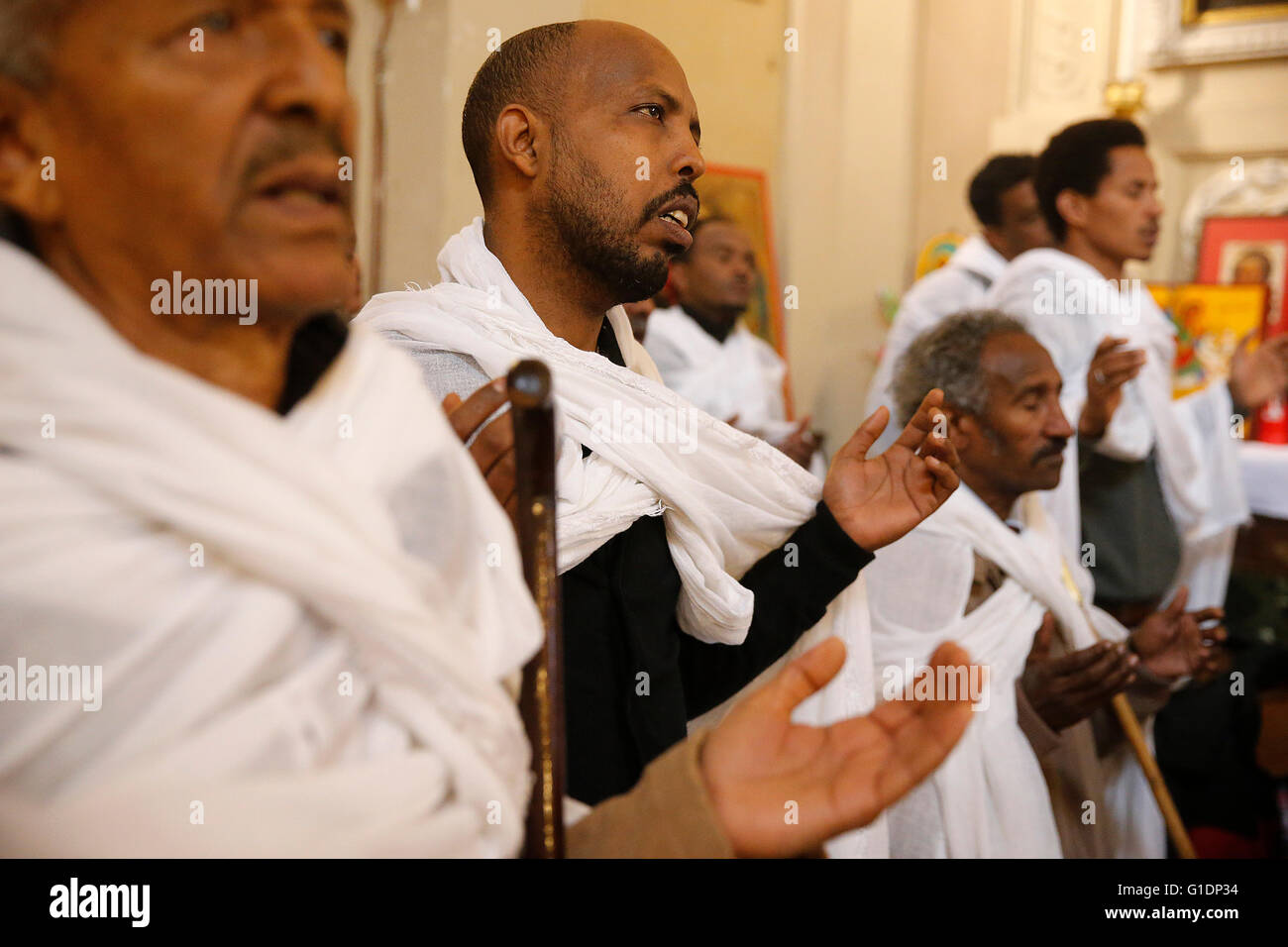 Sunday celebration in Kidane Mhret coptic Erytrean church (in Santa ...