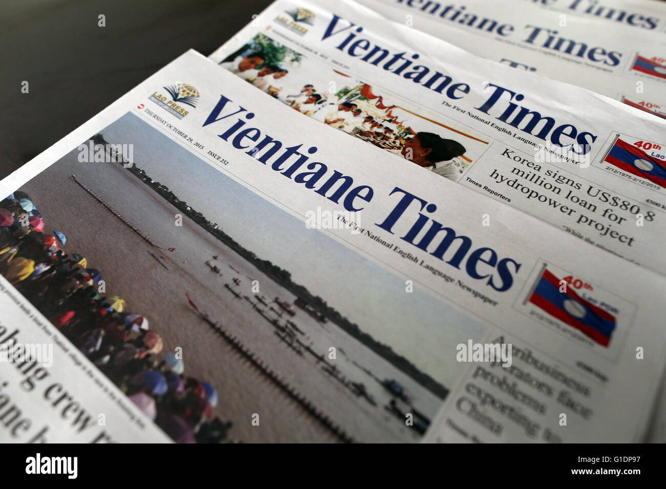 Newspapers. Vientiane Times. Vientiane. Laos Stock Photo - Alamy