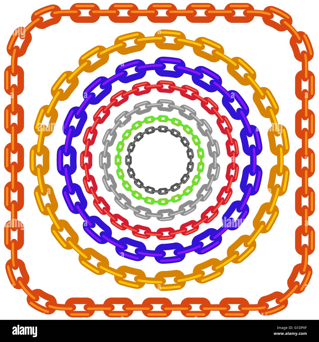 Set of Circle Colorful Chain Frames Isolated Stock Vector Image & Art ...