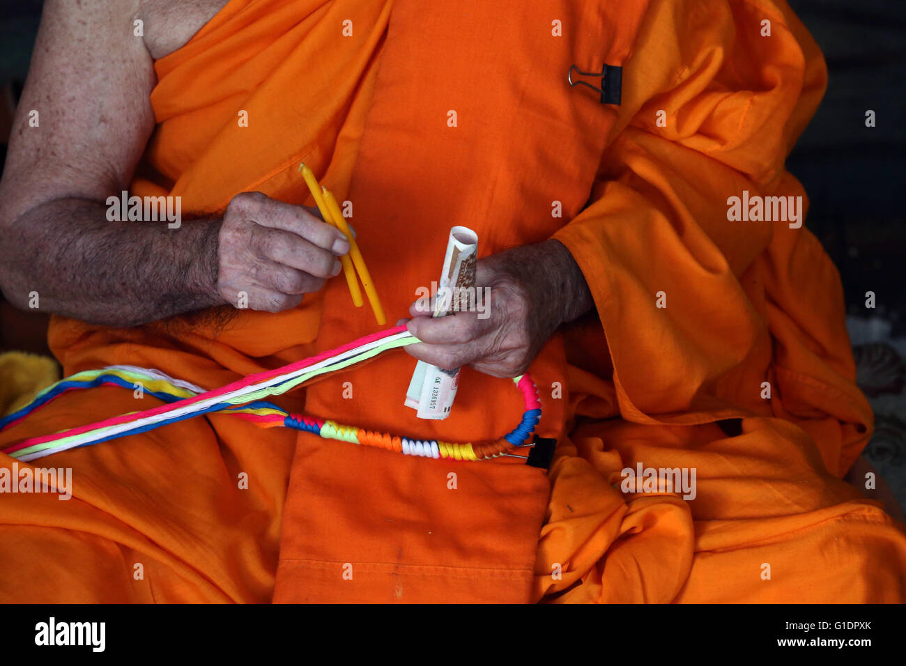 Wat Si Muang ( Simuong) buddhist temple. Sai-sin and the sacred white ...