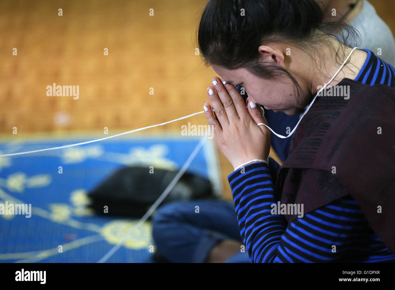 Wat Si Muang ( Simuong) buddhist temple. Buddhist ceremony. Sai-sin and ...