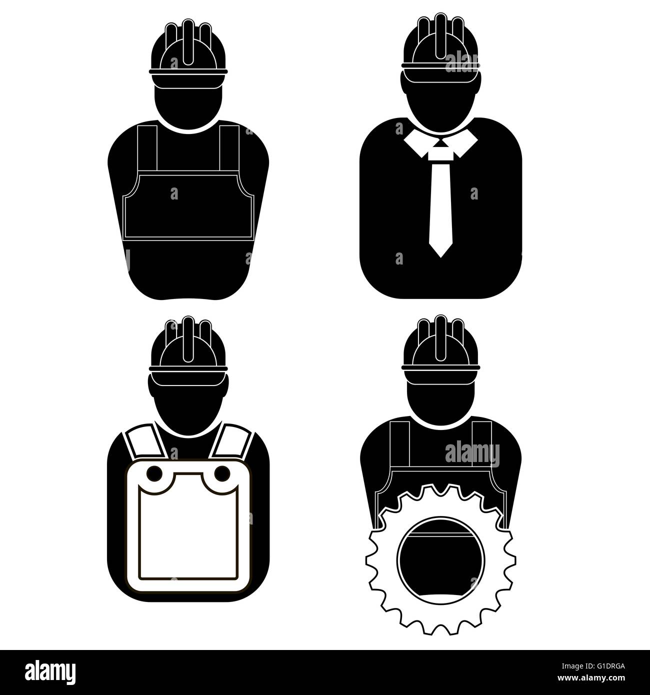 Builder Icon Set Stock Vector Image & Art - Alamy