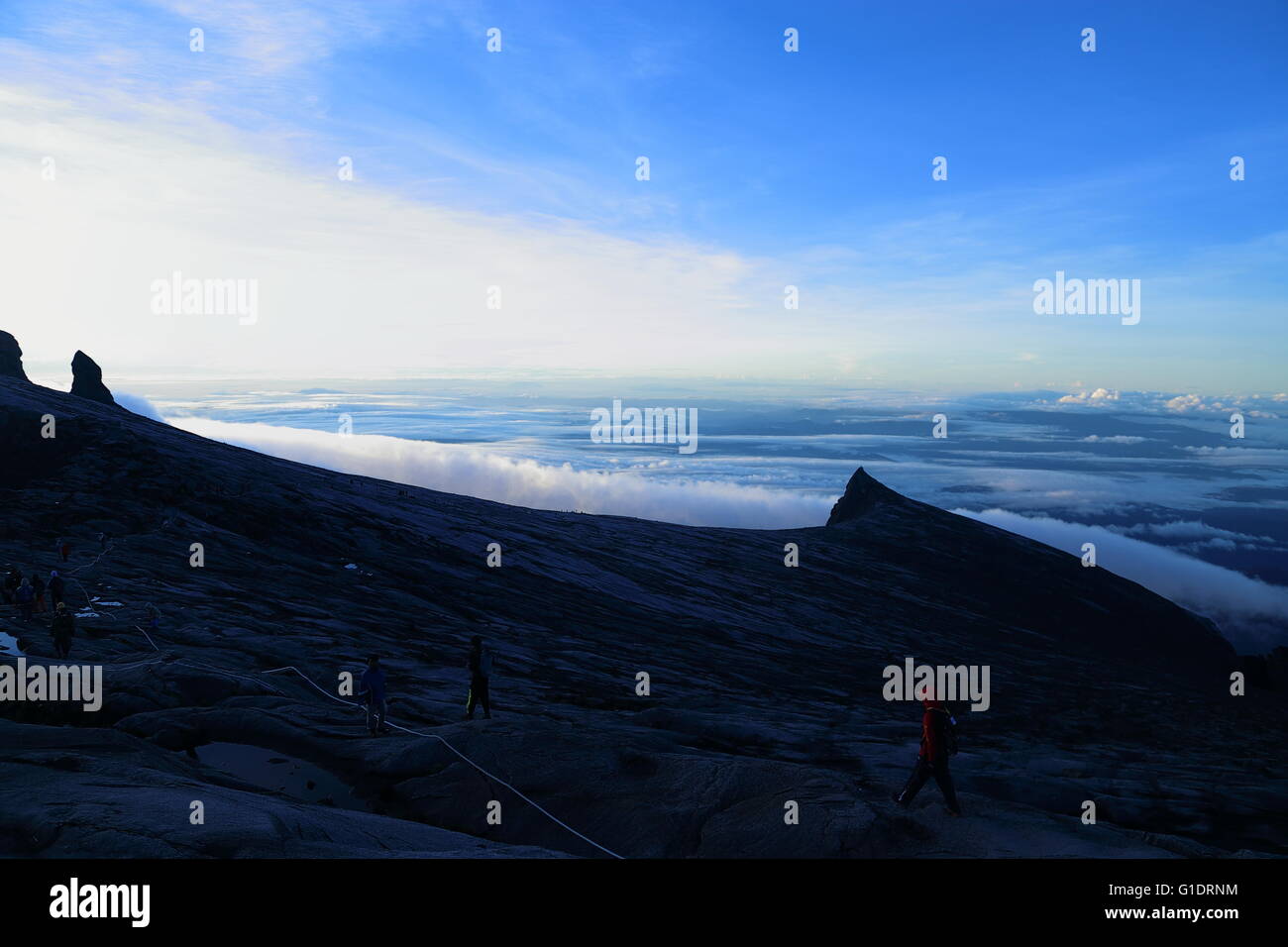 the silhouette fo the Low peak Mountain Kinabalu Stock Photo - Alamy