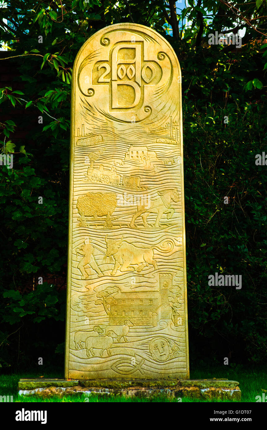 Millennium Stone at Longridge Lancashire Stock Photo - Alamy