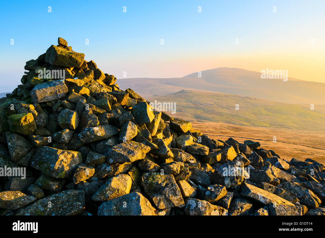 Cairn on Buck Barrow in the southwest corner of the Lake District ...