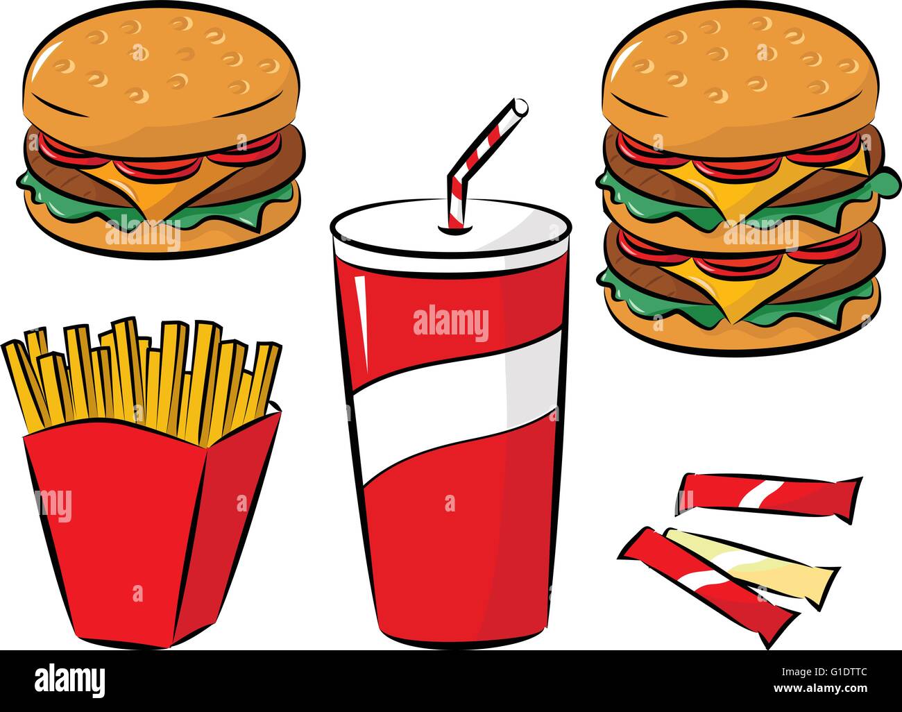 Fastfood vector vectors hi-res stock photography and images - Alamy