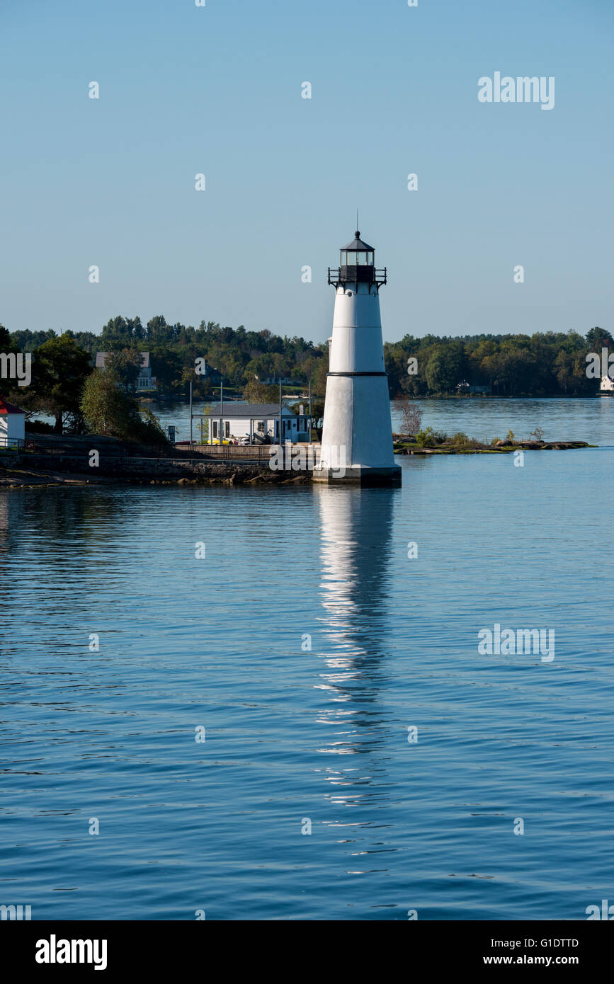 New York, Thousand Islands. River views with lighthouse Stock Photo - Alamy