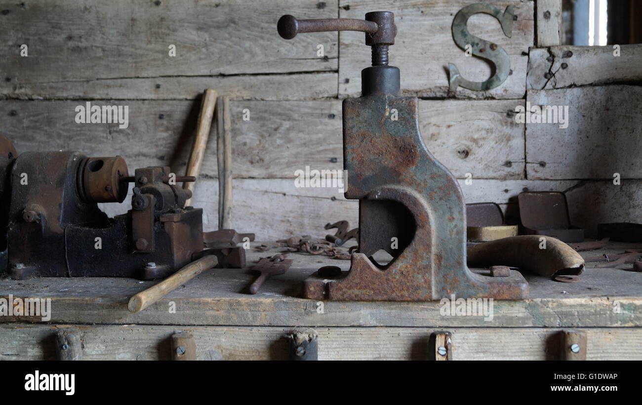 Metal vice and grip Stock Photo - Alamy