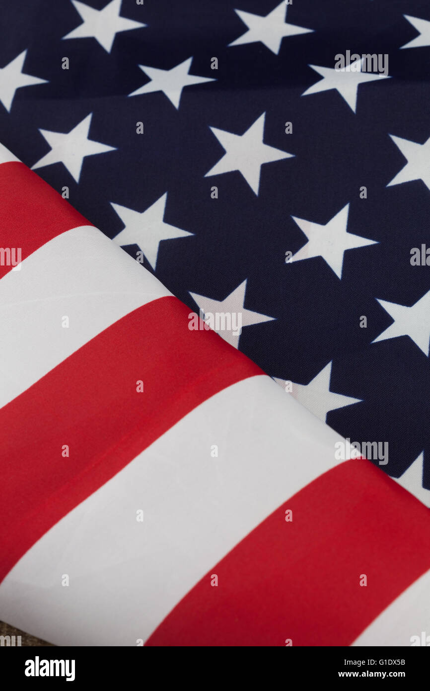 Diagonally folded USA flag closeup Stock Photo - Alamy