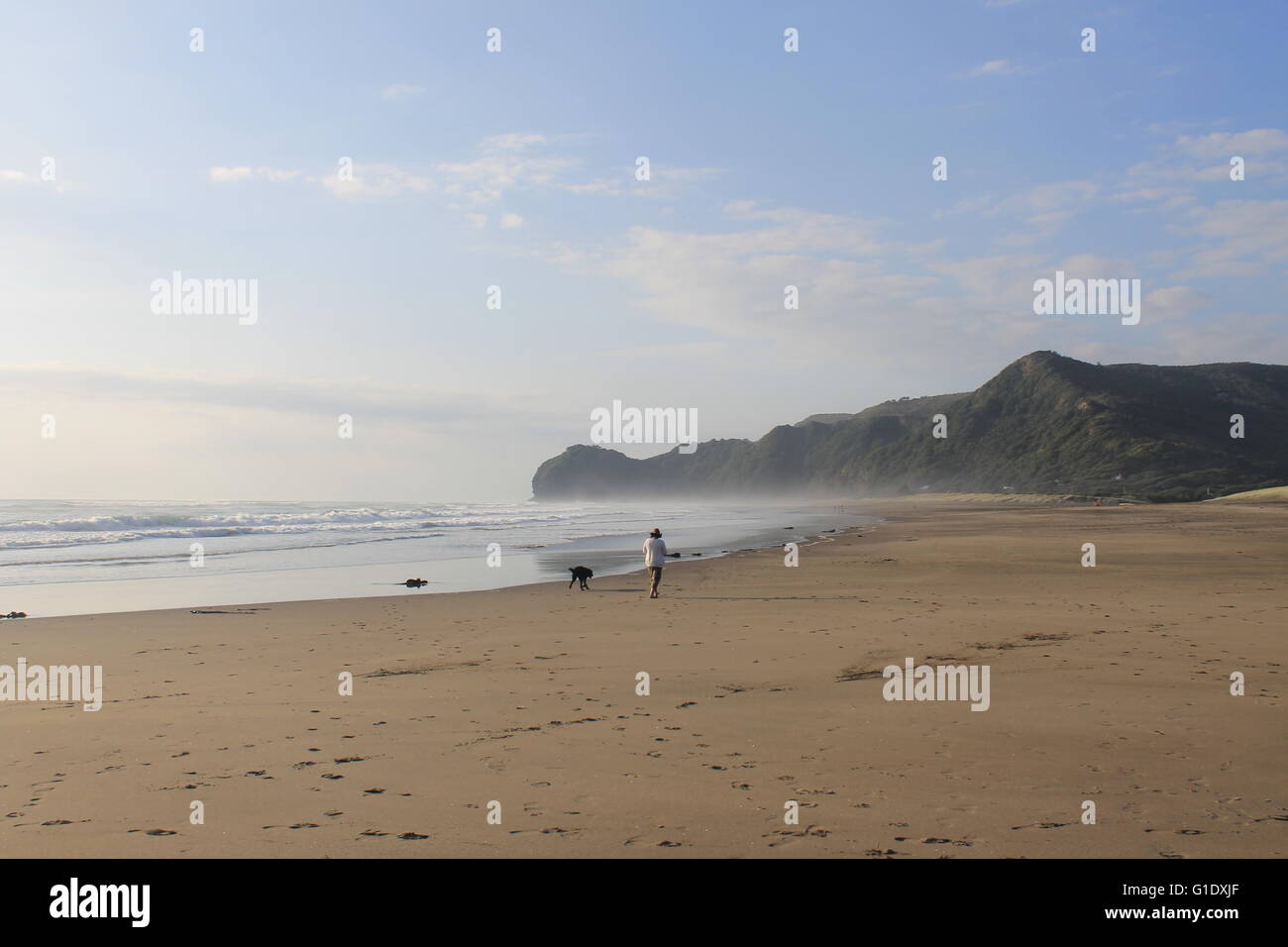 Walking the beach at Piha, New Zealand. Deceptively beautiful, this is ...