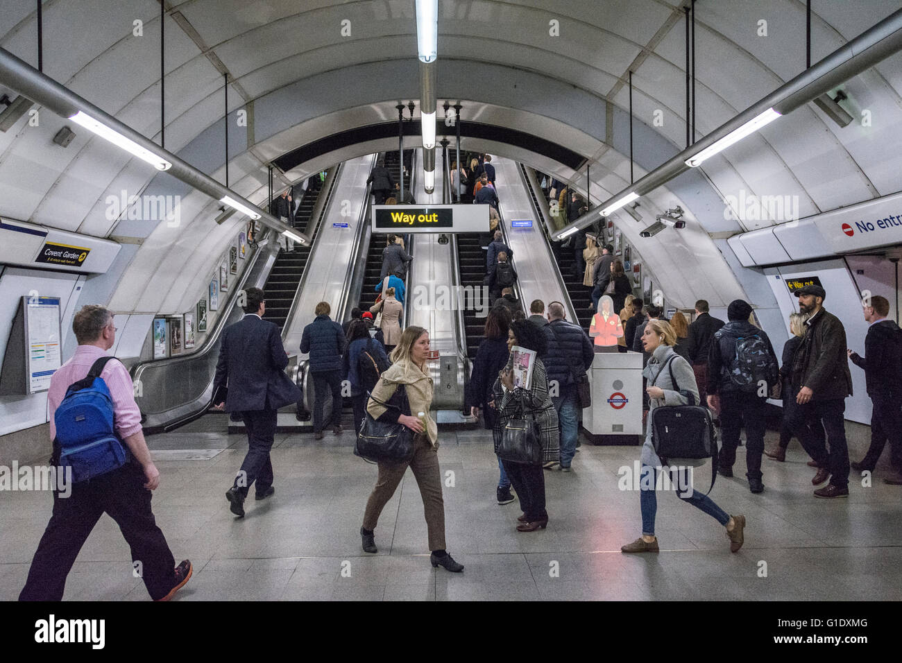 Commuters battle with congestion at Holborn Station during the morning ...