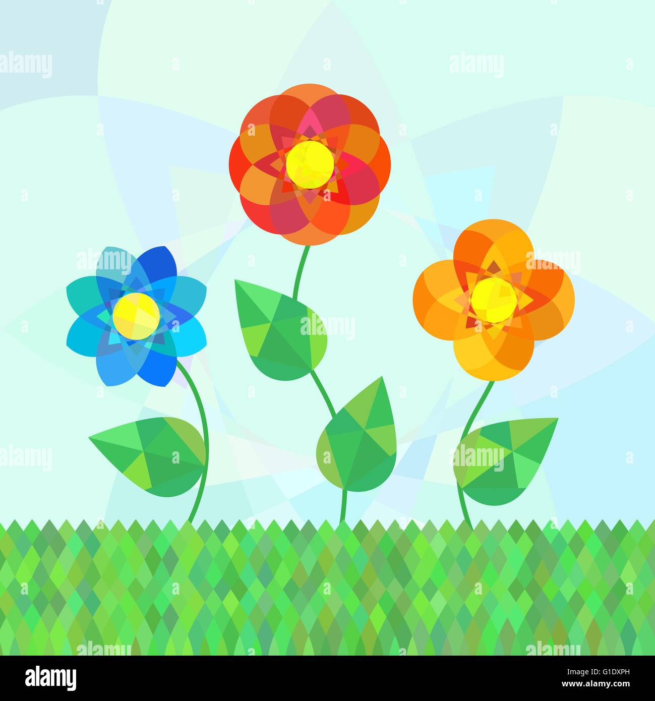 Summer meadow in bloom Stock Vector Images - Alamy