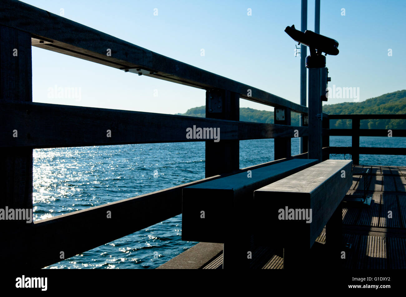 The end of the wooden pier Stock Photo - Alamy