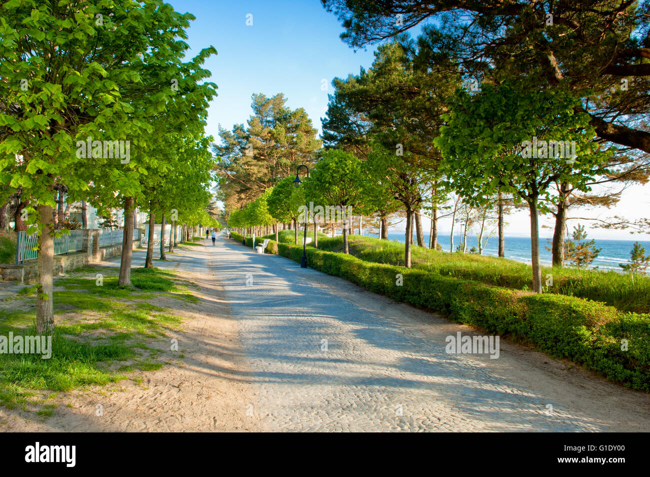 Binz, Ruegen Island, Germany - May 15, 2013: Ostseebad Binz, view of ...