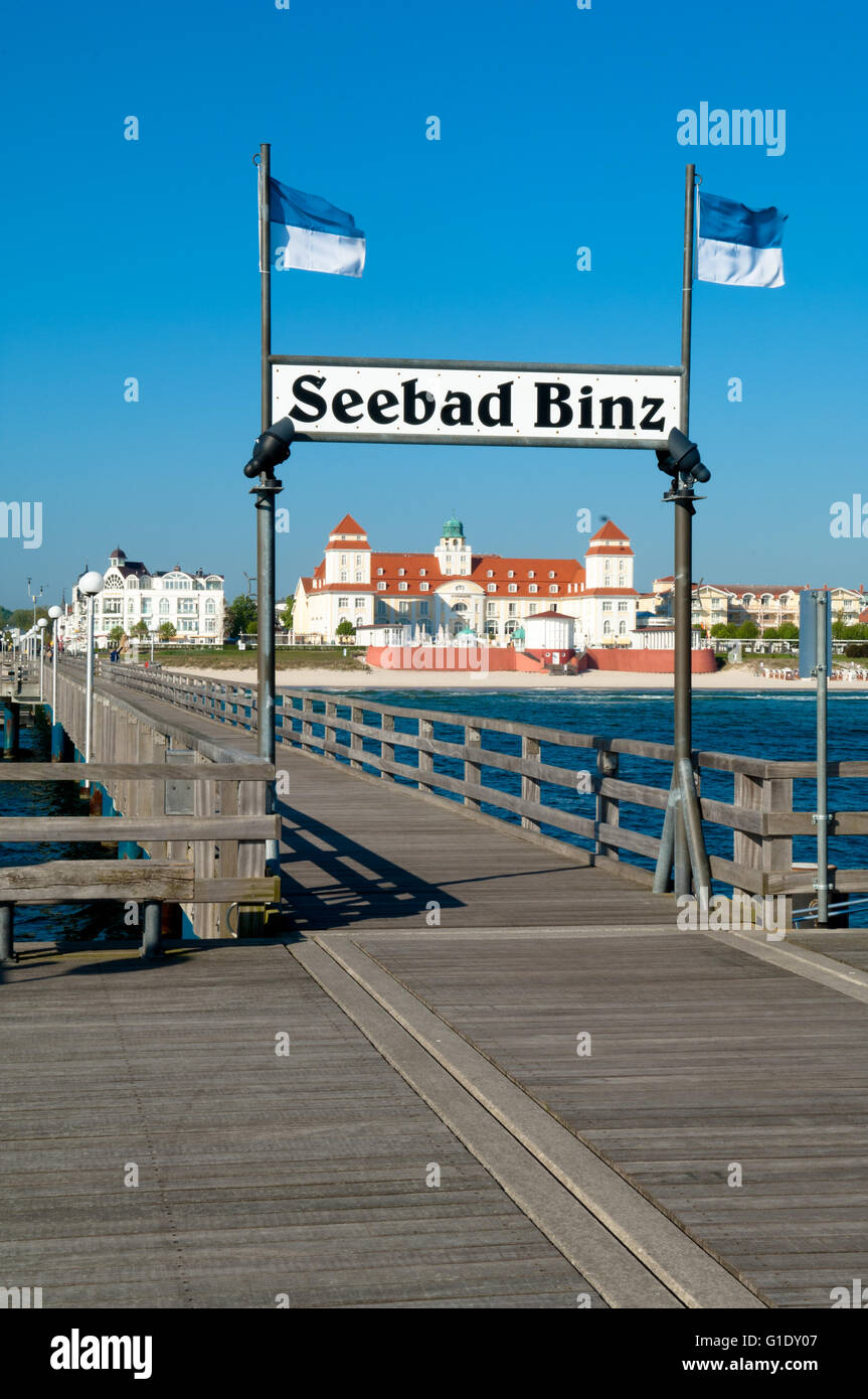 Binz, Ruegen Island, Germany - May 15, 2013: Ostseebad Binz, view from ...