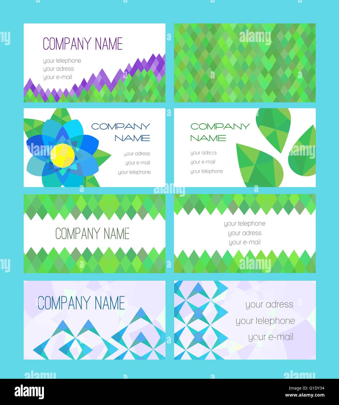 Set of modern visit card Stock Vector Image & Art - Alamy