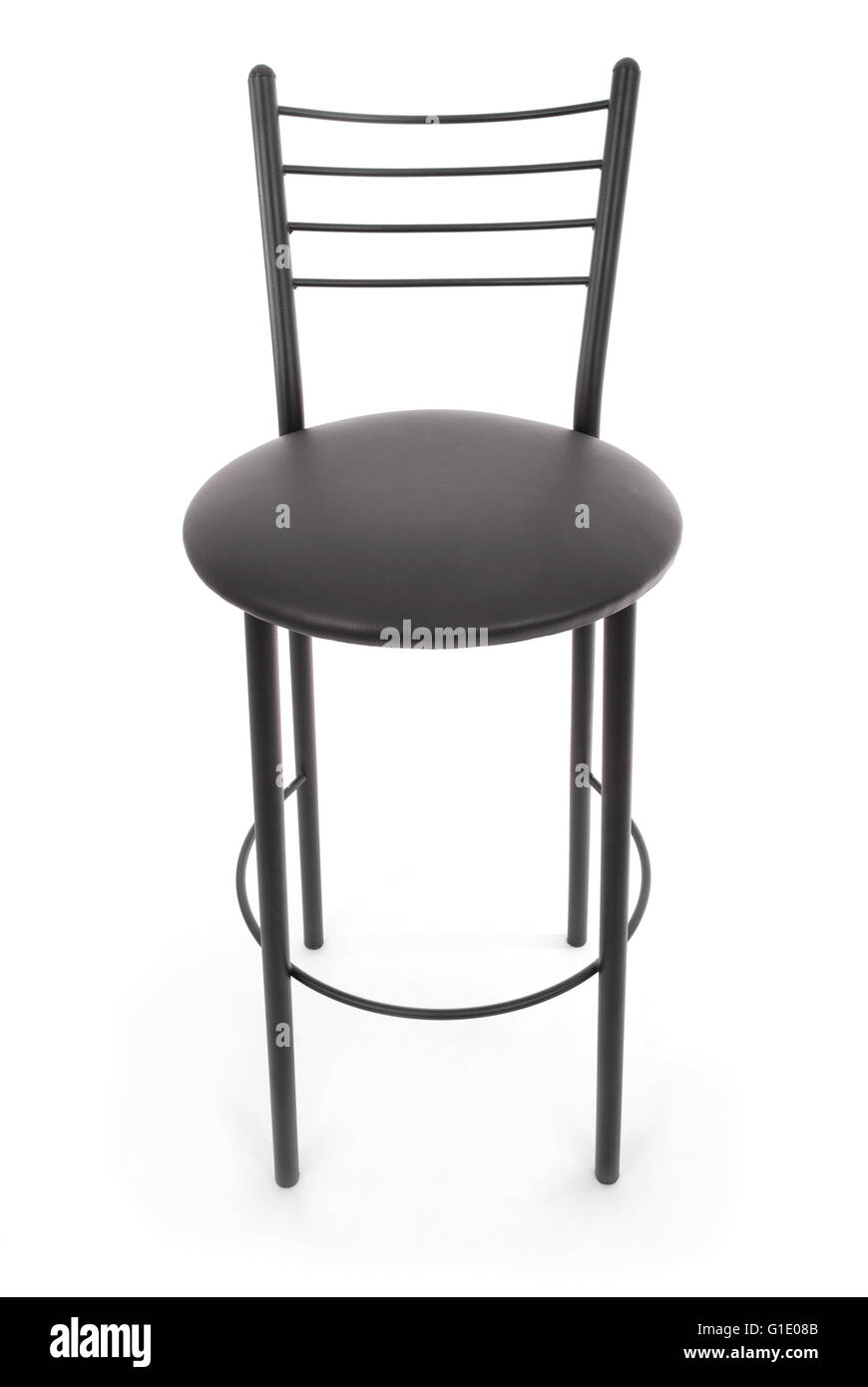 Bar black high chair isolated on white background Stock Photo - Alamy
