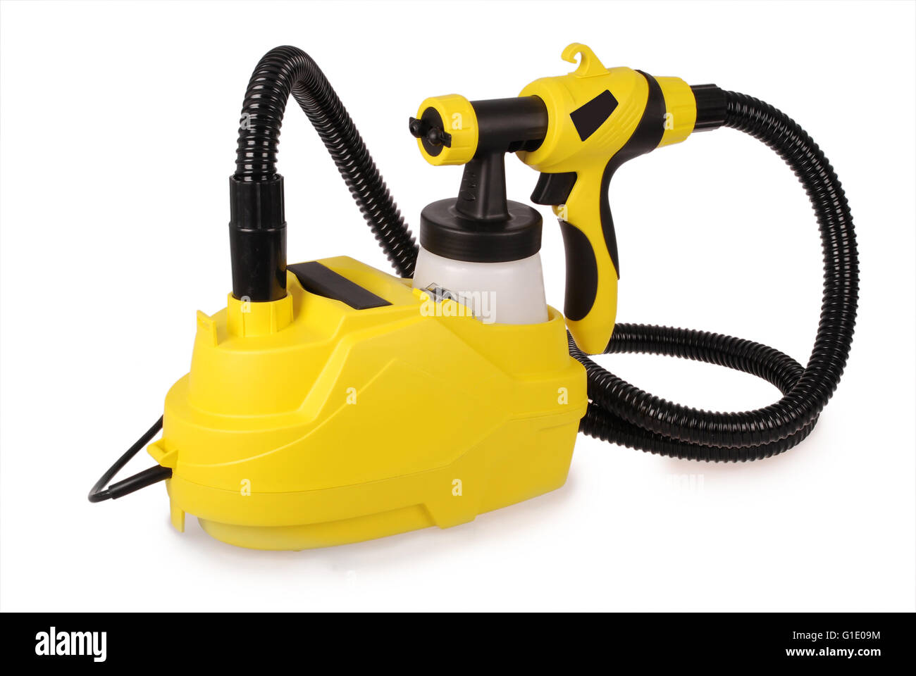 Yellow paint sprayer isolated on white background Stock Photo - Alamy