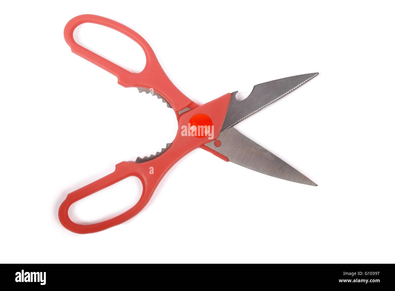 Red scissors isolated on white background Stock Photo - Alamy