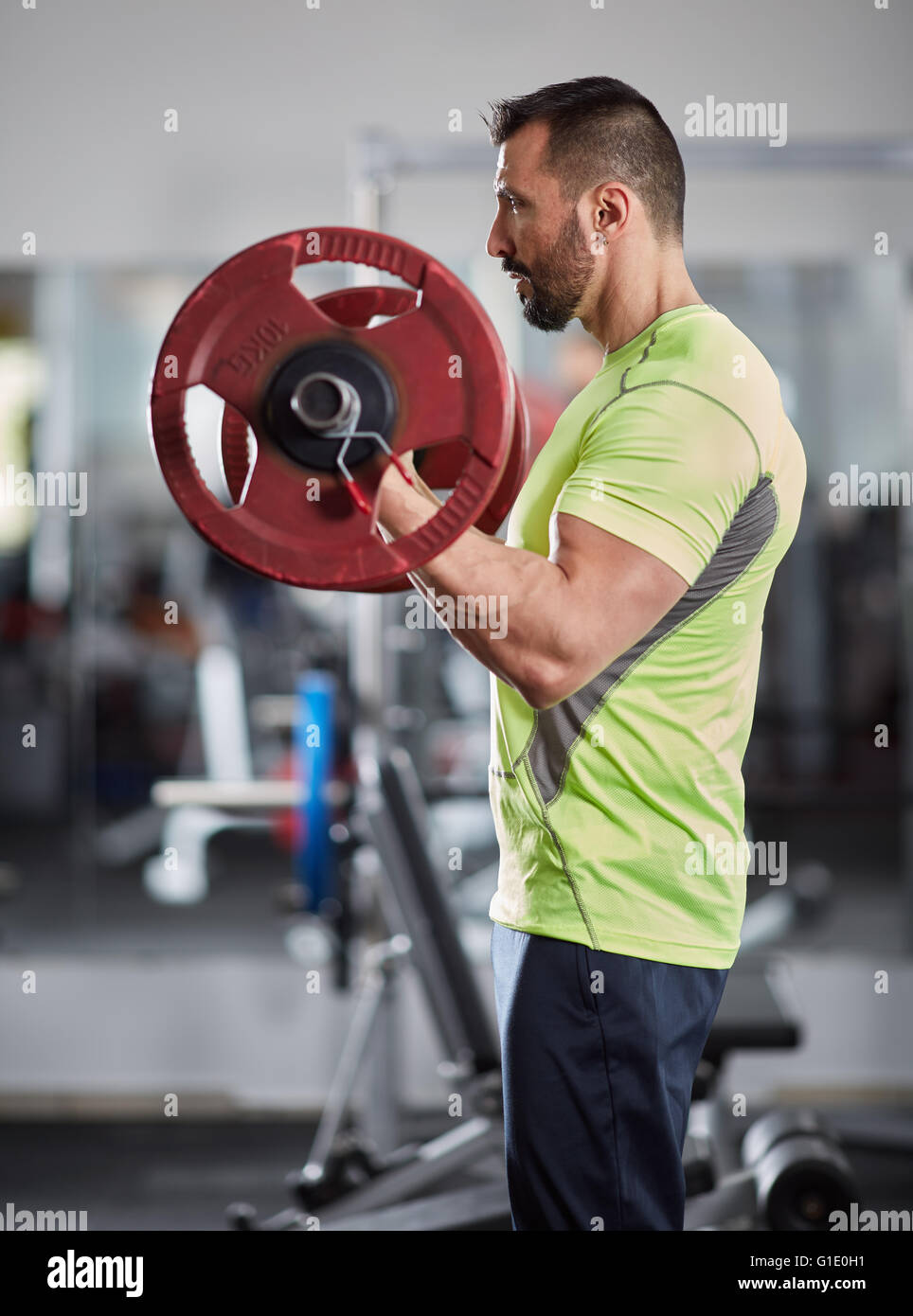 Man doing biceps curl in hi-res stock photography and images - Alamy