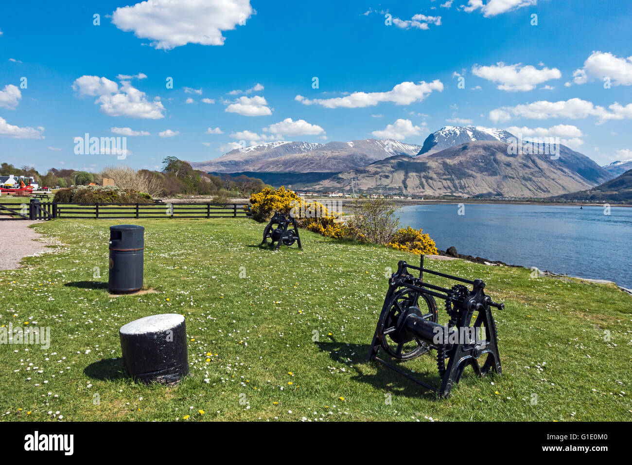 Implements at the entrance to the Union Canal & Loch Linnhe at Corpach ...