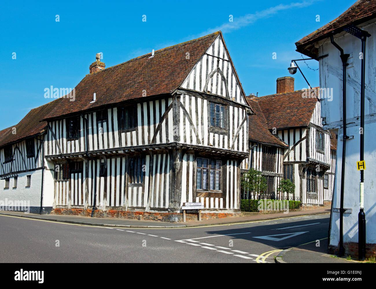 Timbered buildings lavenham suffolk england hi-res stock photography ...