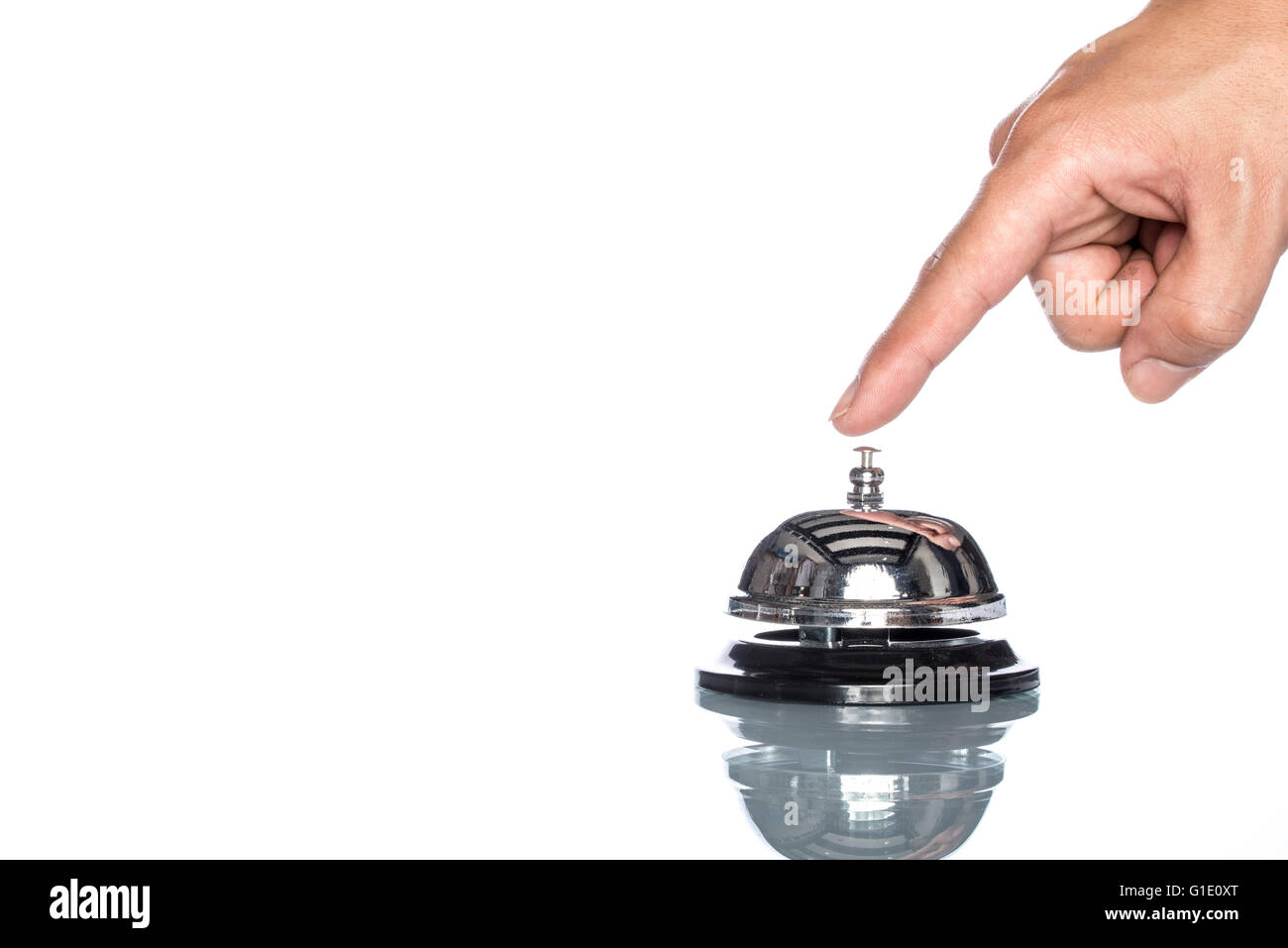 Service bell with human on white background, customer demand ...