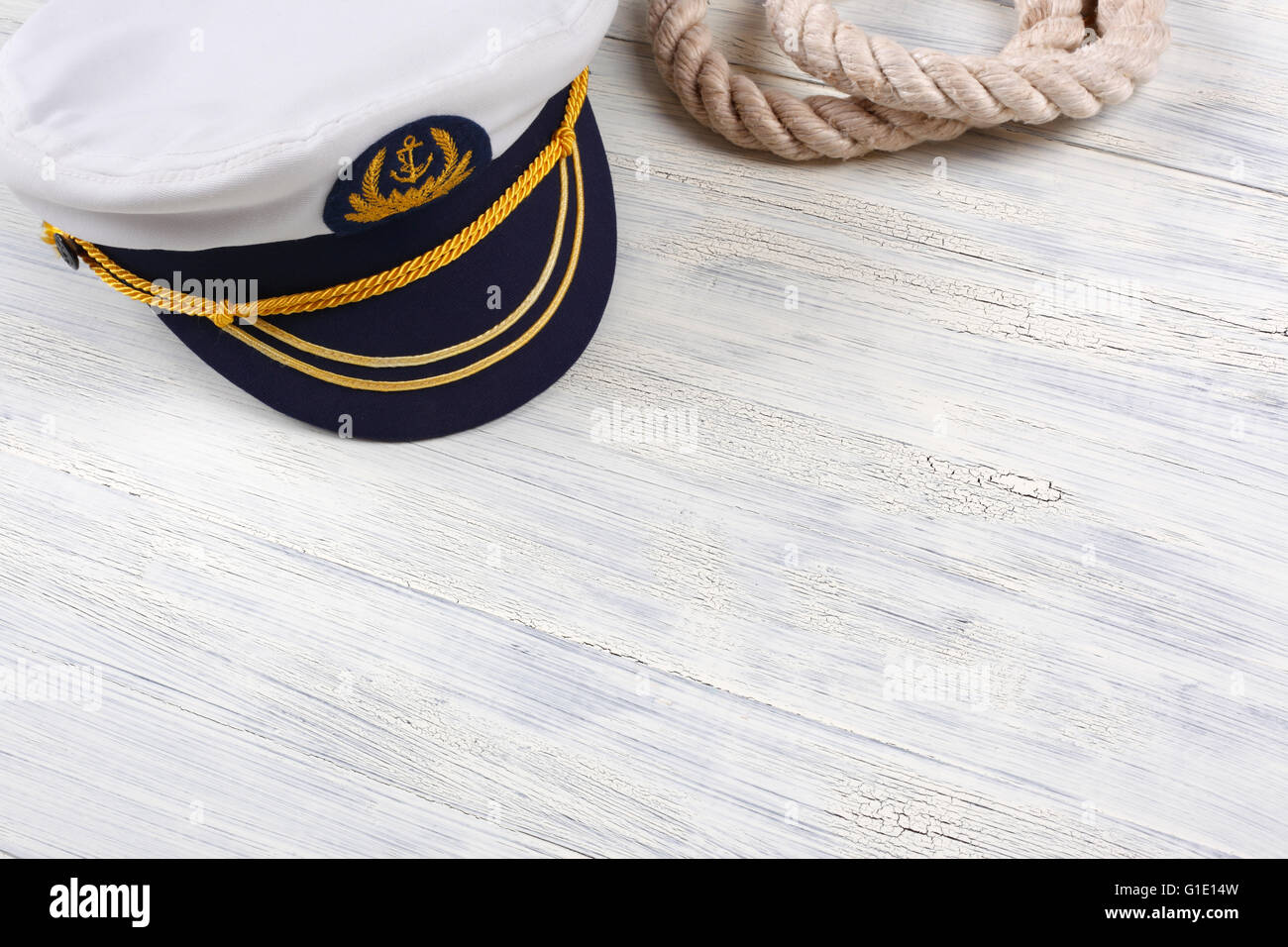 Sailor background with cap Stock Photo - Alamy