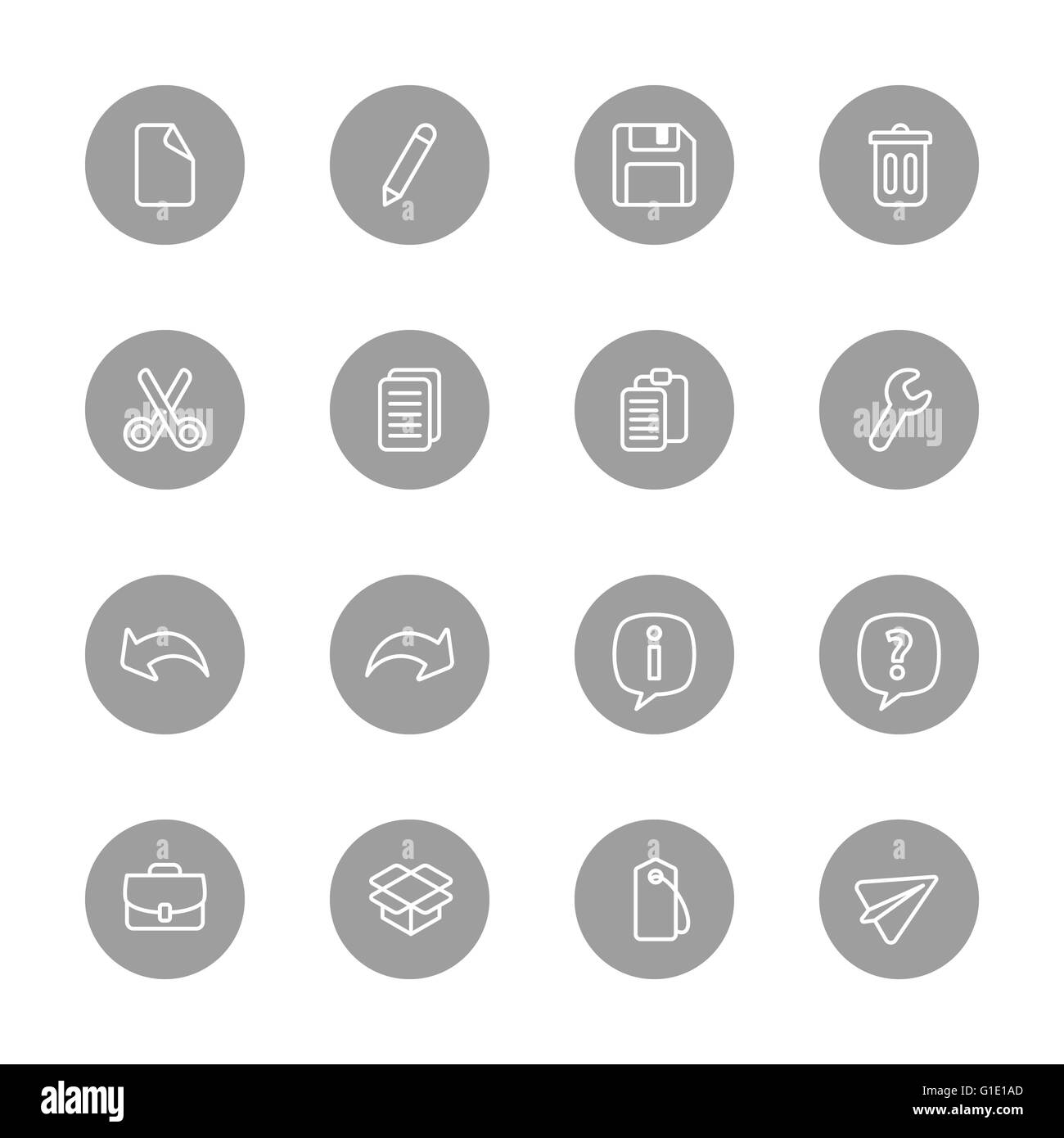 [JPEG] line web icon set on gray circle for web design, UI, infographic and mobile apps Stock ...