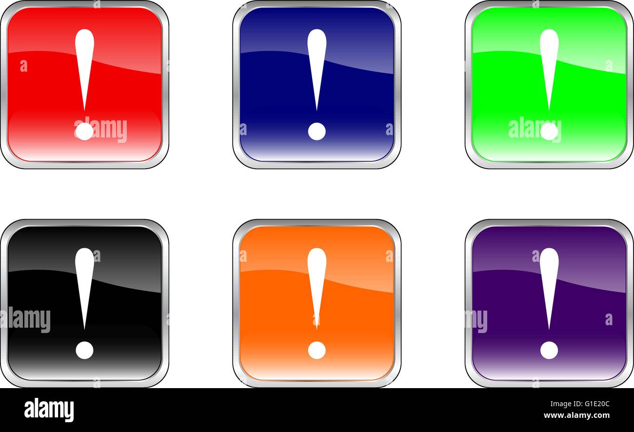 Glass exclamation mark symbol Stock Vector Images - Alamy