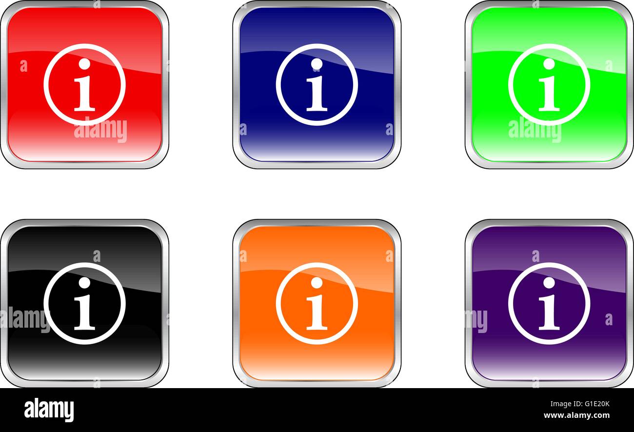 Buttons information on a white background. Vector illustration Stock ...