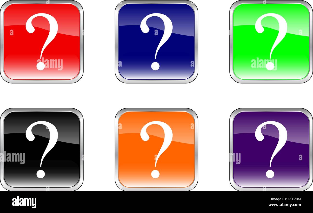 Buttons question on a white background. Vector illustration Stock ...