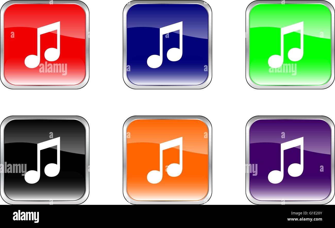 Buttons music on a white background. Vector illustration Stock Vector ...