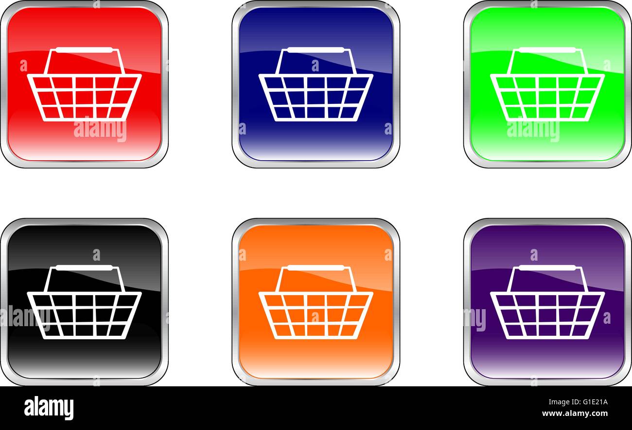 Buttons shopping basket on a white background. Vector illustration ...