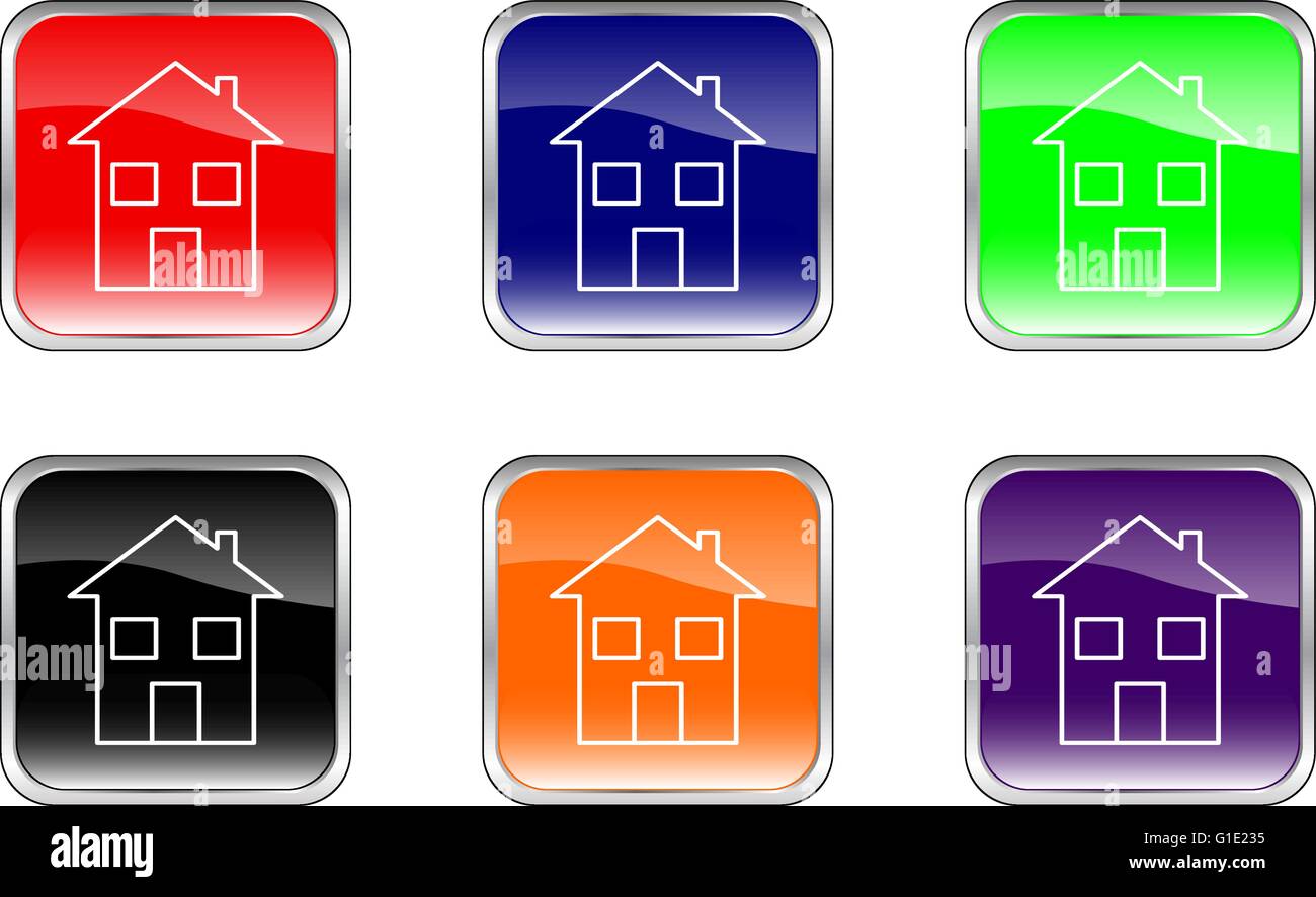 Buttons house on a white background. Vector illustration Stock Vector ...