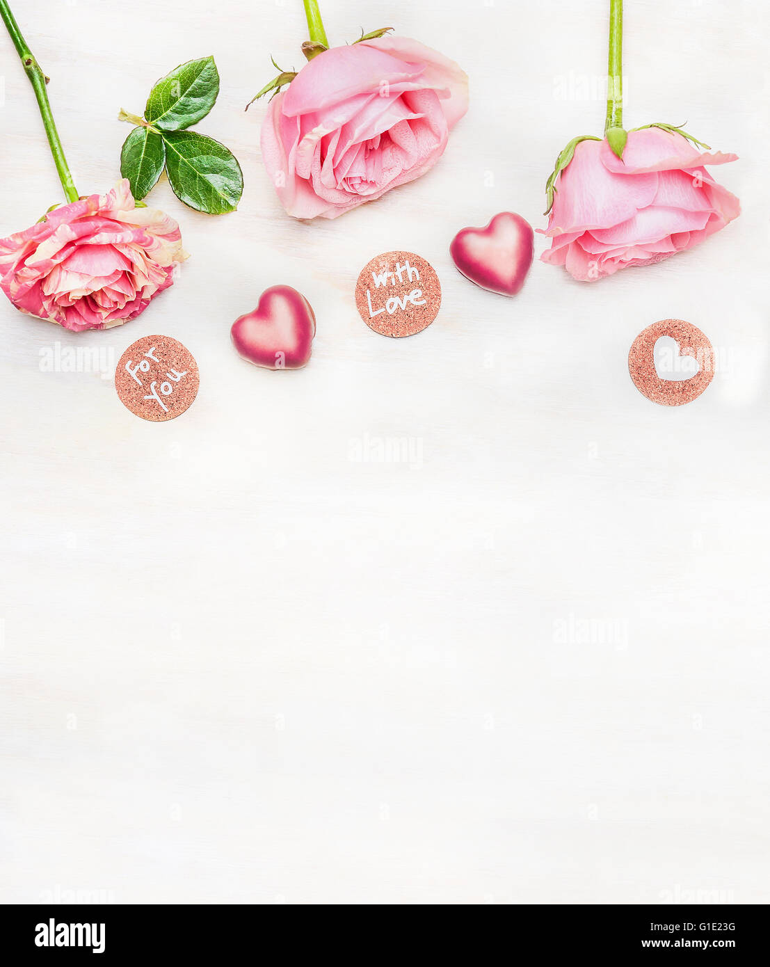 Romantic greeting card with message for you and with love and sweet ...