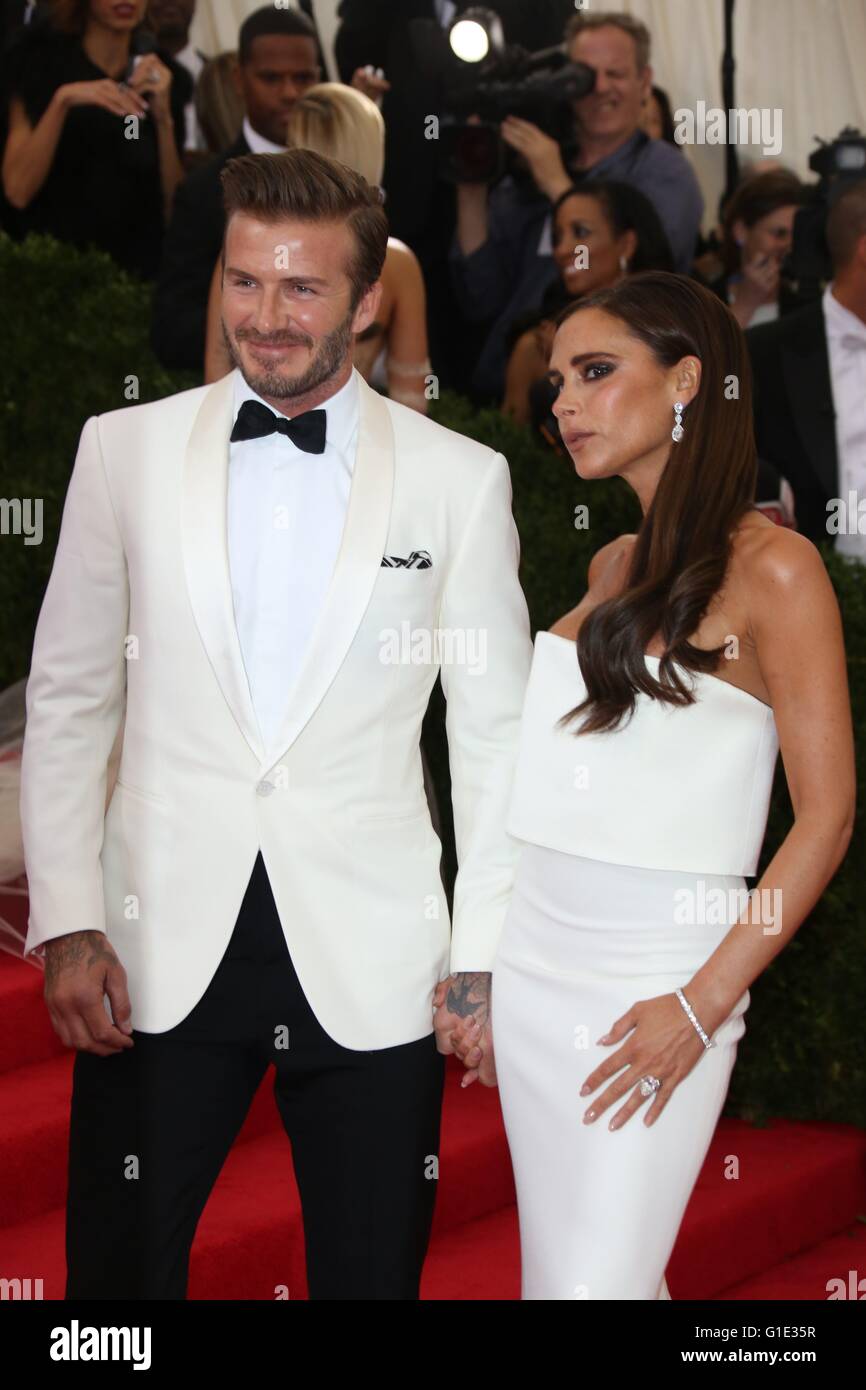New York, USA. 05th May, 2014. David and Victoria Beckham attend the ...
