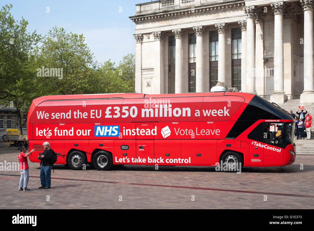 the brexit battle bus in guildhall square portsmouth england uk Stock ...