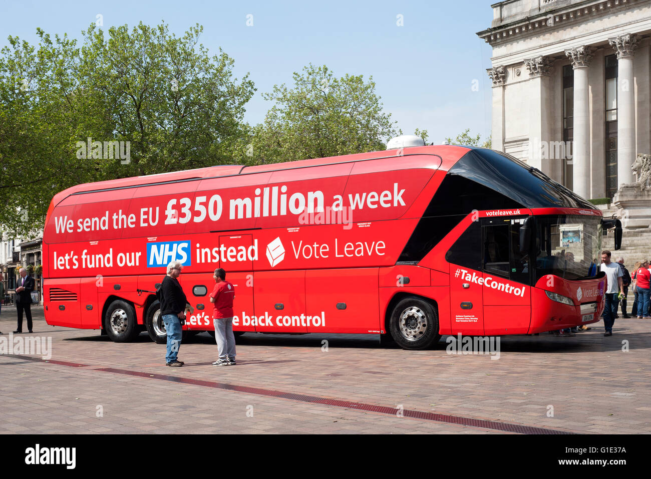 the brexit battle bus in guildhall square portsmouth england uk Stock ...