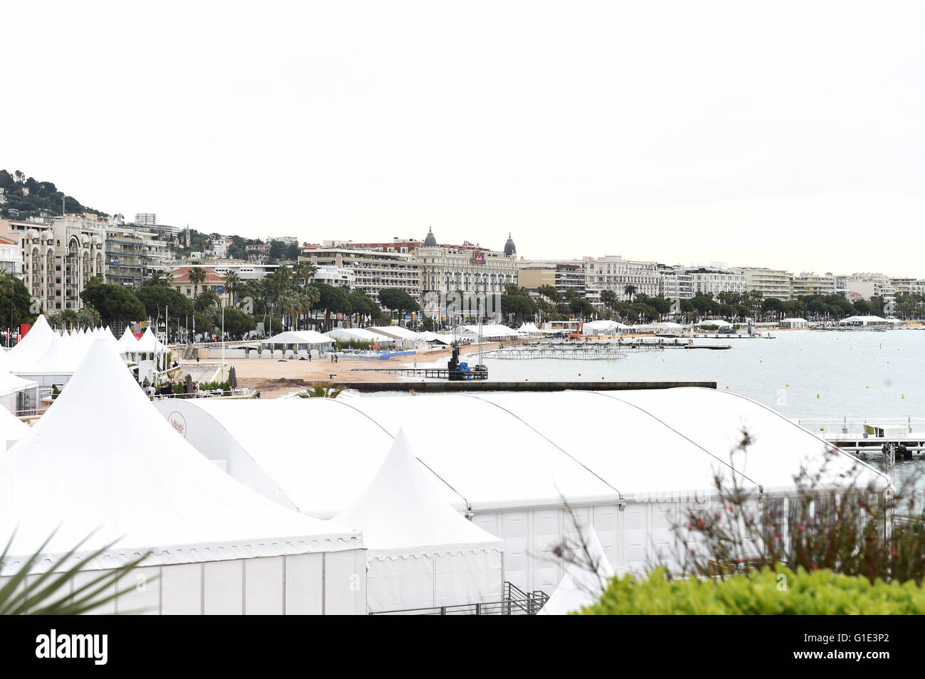 The beach of cannes at the 69th annual Cannes Film Festival, in Cannes ...