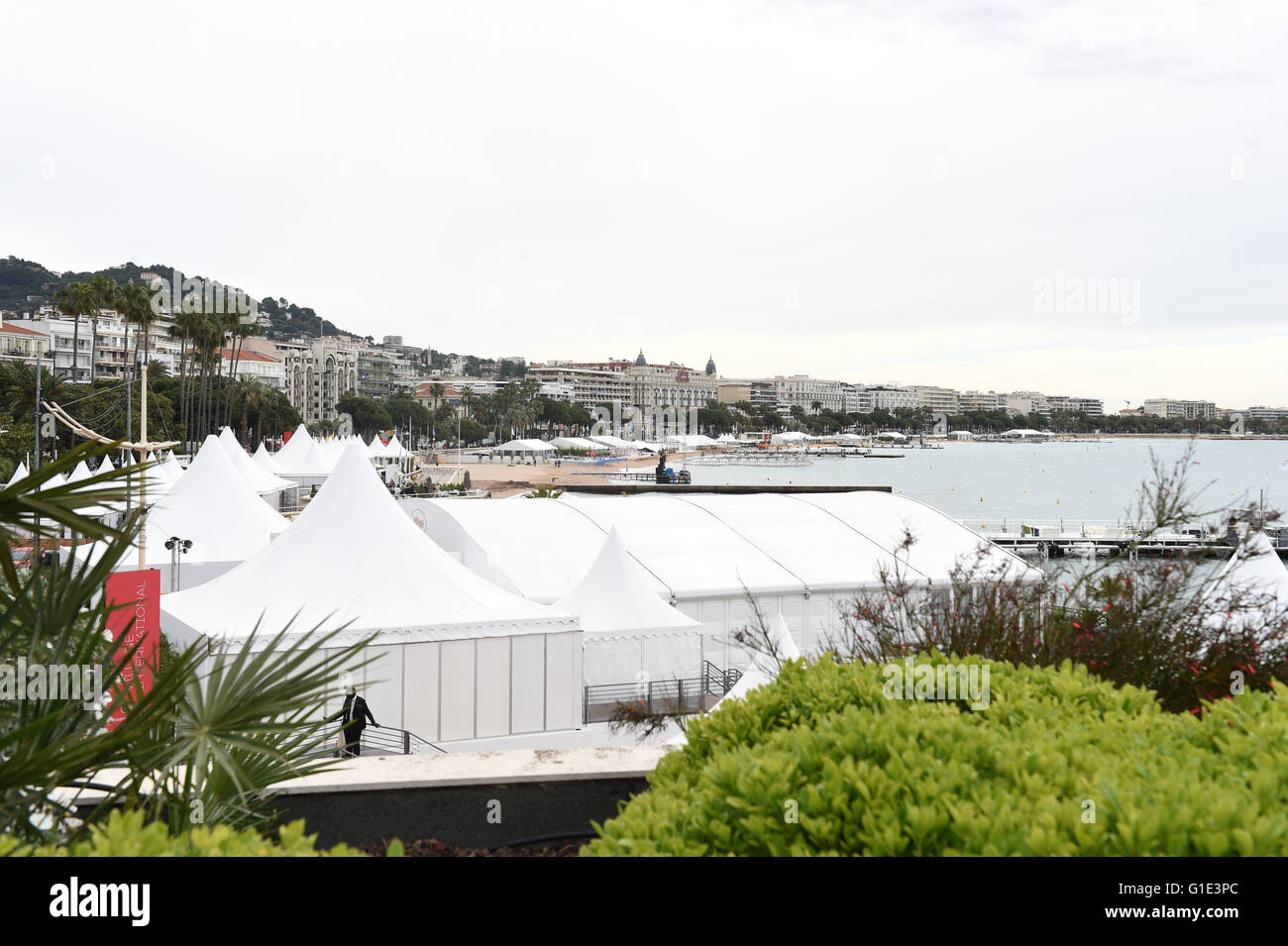The beach of cannes at the 69th annual Cannes Film Festival, in Cannes ...