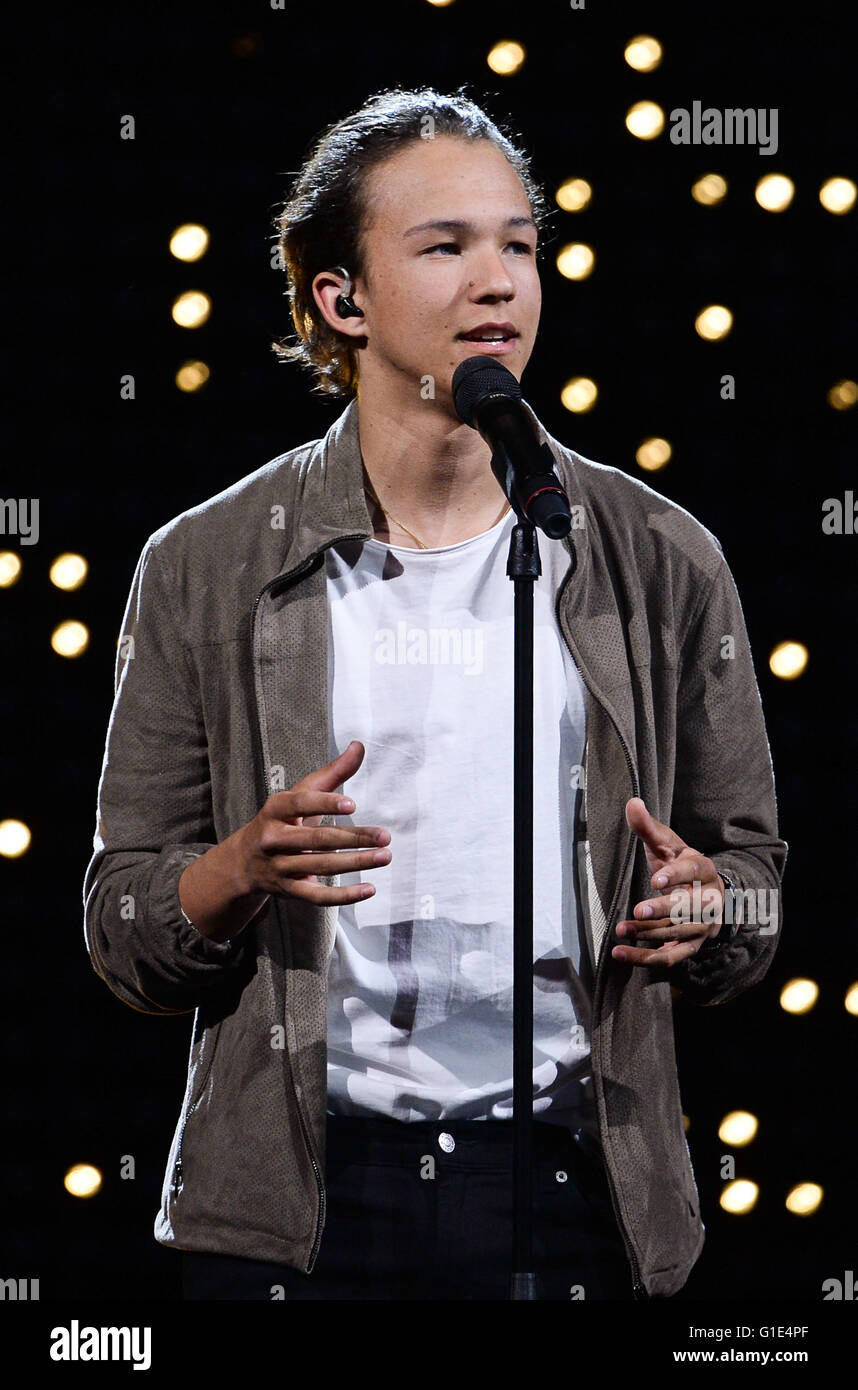 Stockholm, Sweden. 13th May, 2016. Frans representing Sweden with "If I ...