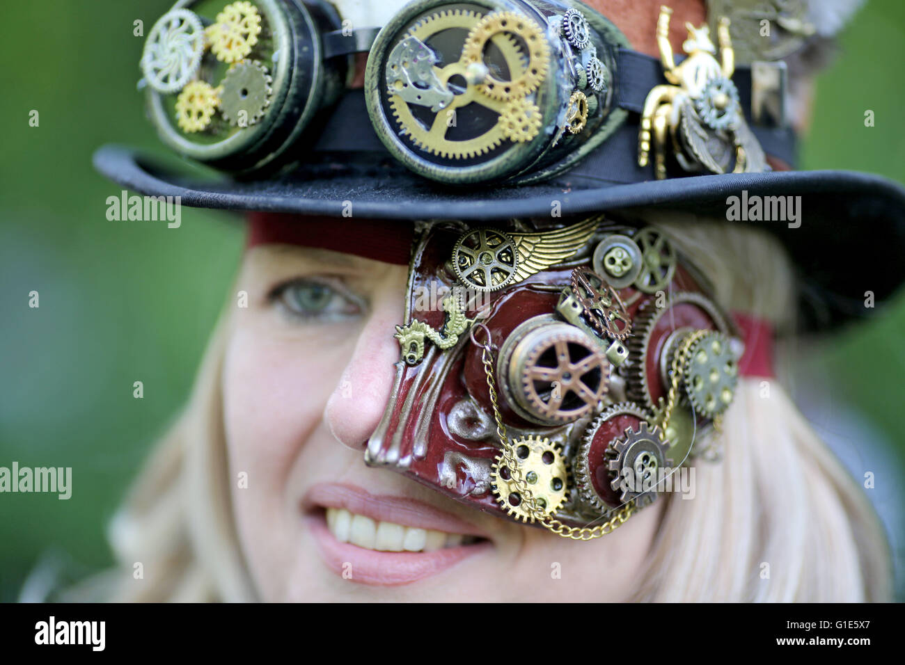 Leipzig, Germany. 13th May, 2016. Steampunk Tanja from Heppenheim at ...